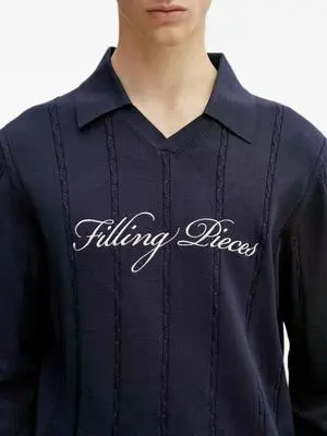 Filling Pieces Logo Embroidered Cable Knit Sweatshirt