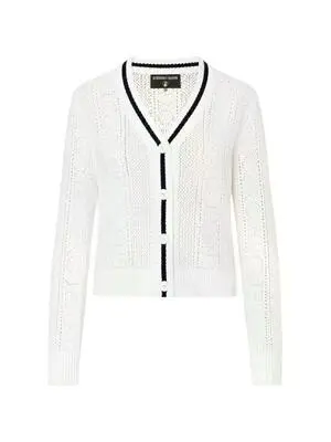 Iceberg Logo Pointelle V-neck Cardigan