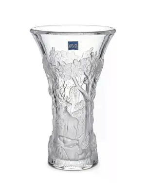 CRISTAL DE SEVRES Embossed Forest-motif Vase - White