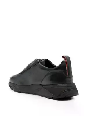 Santoni Perforated Detail Lace-up Sneakers - Black