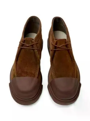 Camper Suede Lace-up Ankle Boots With Lug Sole