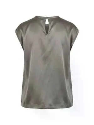 Brunello Cucinelli Monili Chain Embellished Silk Top