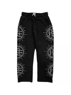 Mixed Emotion Rhinestone-embellishment Track Pants