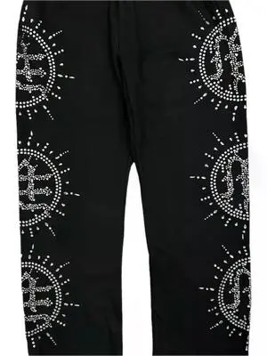 Mixed Emotion Rhinestone-embellishment Track Pants