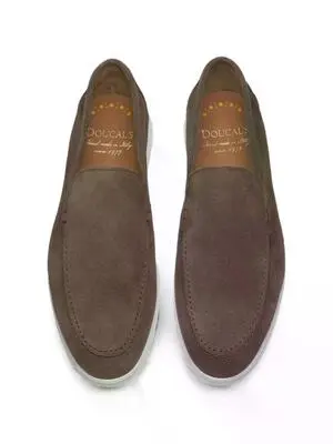 DOUCAL'S Suede Slip-on Loafers - Brown