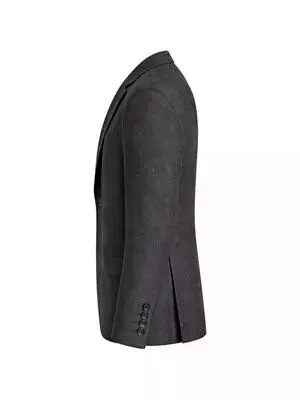 Pal Zileri Logo-plaque Single-breasted Blazer - Grey