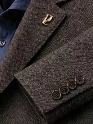 Pal Zileri Logo-plaque Single-breasted Blazer - Grey