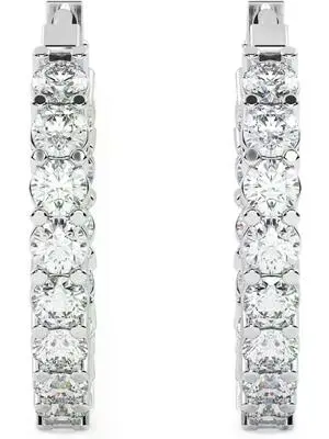 Diamond Essentials 14k White Gold Laboratory-grown Diamond Hoop Earrings