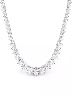 Diamond Essentials Laboratory-grown Diamond Necklace In 14k White Gold - Silver