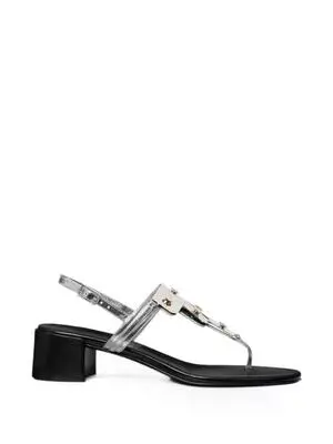 Tory Burch Silver Tone Sandals For Women