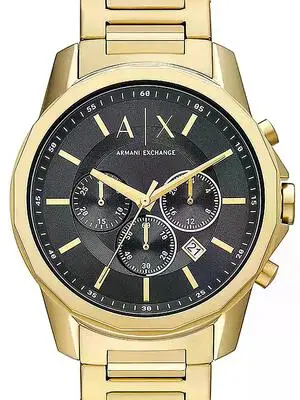Armani Exchange Stainless Steel Chronograph Watch - Black