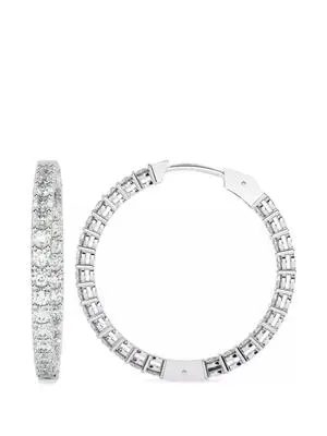 Diamond Essentials 14k White Gold Diamond Hoop Earrings