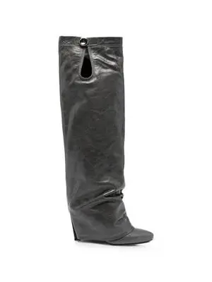 Attico Silver Tone Boots For Women
