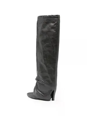 Attico Grained Knee-high Boots - Grey