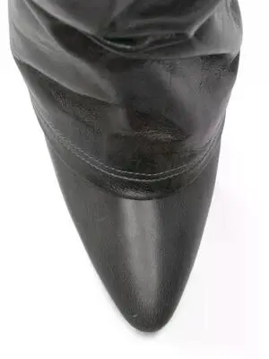 Attico Grained Knee-high Boots - Grey