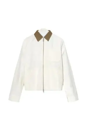 SAMSOE SAMSOE Corduroy-collar Zip-up Jacket - Neutrals