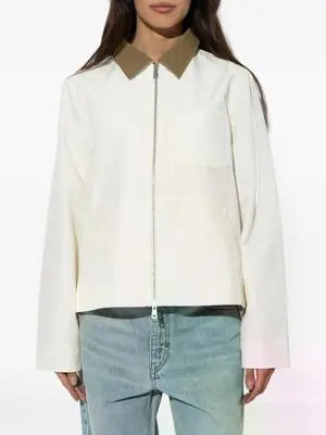 SAMSOE SAMSOE Corduroy-collar Zip-up Jacket - Neutrals