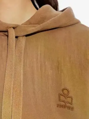 MARANT ETOILE Salmy Embroidered Logo Hoodie - Brown