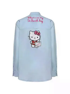 MC2 SAINT BARTH Brigitte Poplin Shirt With Hello Kitty Embroidery - Blue