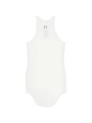 Rick Owens Ribbed Racer Back Top With Curved Hem