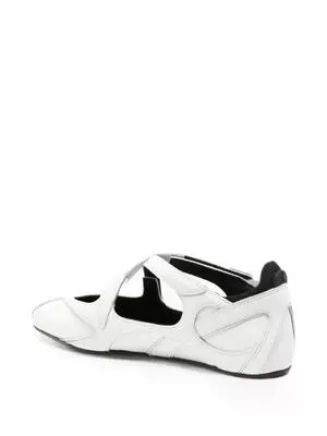 Attico Floor01 Touch-strap Ballet Flats - White