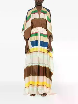 Fendi Striped Draped Jumpsuit
