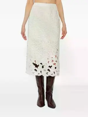 Isabel Marant Étoile Floral Embroidered Ramie Skirt - Neutrals