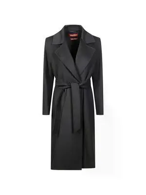 Max Mara Belted Notch-lapel Coat - Black