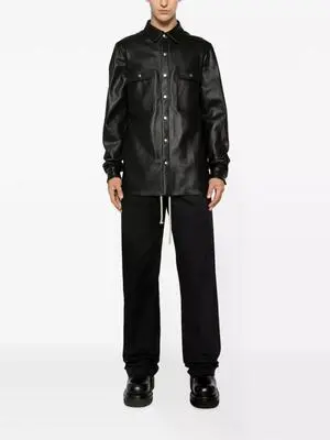 Rick Owens Leather Press-stud Jacket
