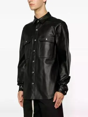 Rick Owens Leather Press-stud Jacket