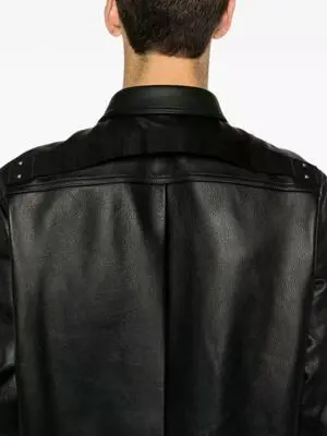 Rick Owens Leather Press-stud Jacket