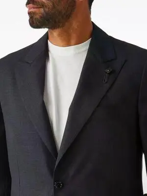 LARDINI Peak-lapels Single-breasted Blazer - Blue