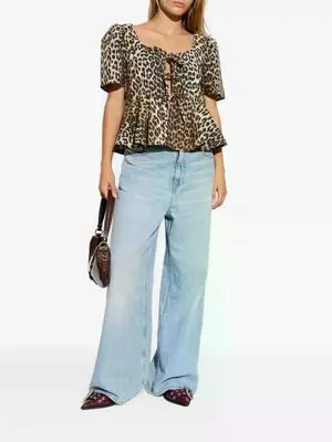 Ganni Front Tie Blouses