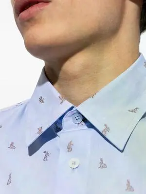 Paul Smith Rabbit-print Long-sleeve Shirt