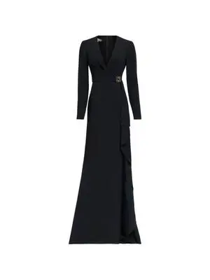 Elie Saab V-neck Ruffled Maxi Dress