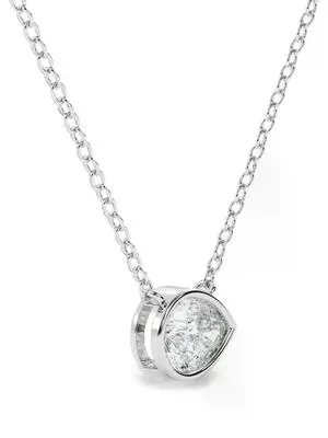 DIAMOND ESSENTIALS White Gold Diamond Pendant Necklace - Silver