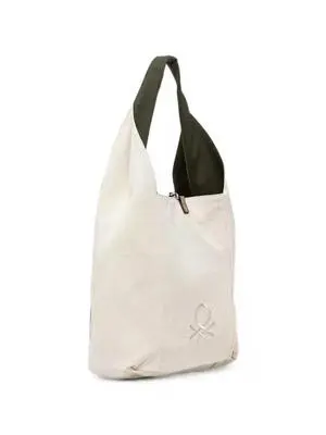 BENETTON Logo-embroidered Reversible Tote Bag