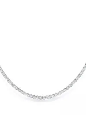 DIAMOND ESSENTIALS 14k White Gold Tennis Necklace With 30 Carat Round-cut Diamonds - Silver