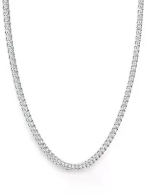DIAMOND ESSENTIALS 14k White Gold Tennis Necklace With 30 Carat Round-cut Diamonds