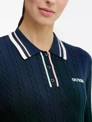 Guess Cable Knit Polo Sweater