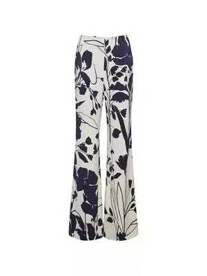 Cara Cara Pisa Floral Print Wide Leg Trousers - Neutrals