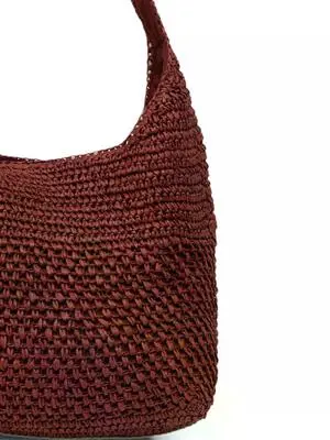 TWINSET Logo Embroidered Woven Shoulder Bag