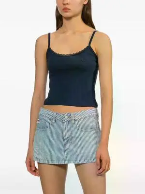 AAPE BY *A BATHING APE Ribbed Camisole With Lace Trim - Blue