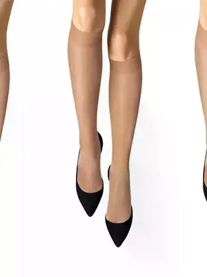 Wolford Satin Touch 20 Knee-high Socks Set Of Three - Neutrals