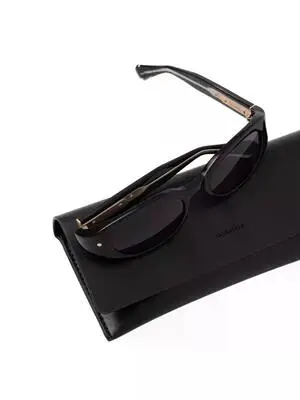 ALLSAINTS Oval Frame Sunglasses With Logo Plaque - Black