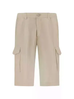 Herno Linen Fade Effect Cargo Shorts