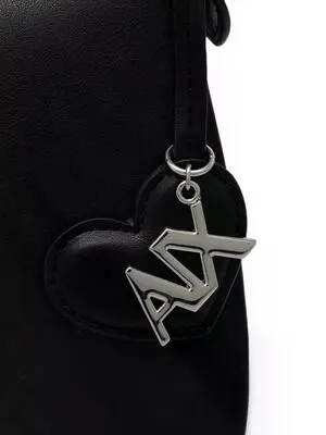Armani Exchange Braided Handle Heart Charm Shoulder Bag