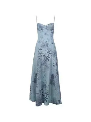 Simkhai Floral Print Sweetheart Neck Spaghetti Strap Maxi Dress