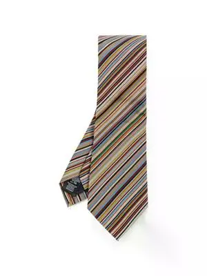 Paul Smith Signature Stripe Silk Tie - Neutrals