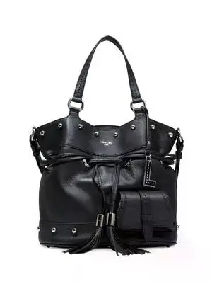 LANCEL Stud-embellished Leather Bucket Bag - Black